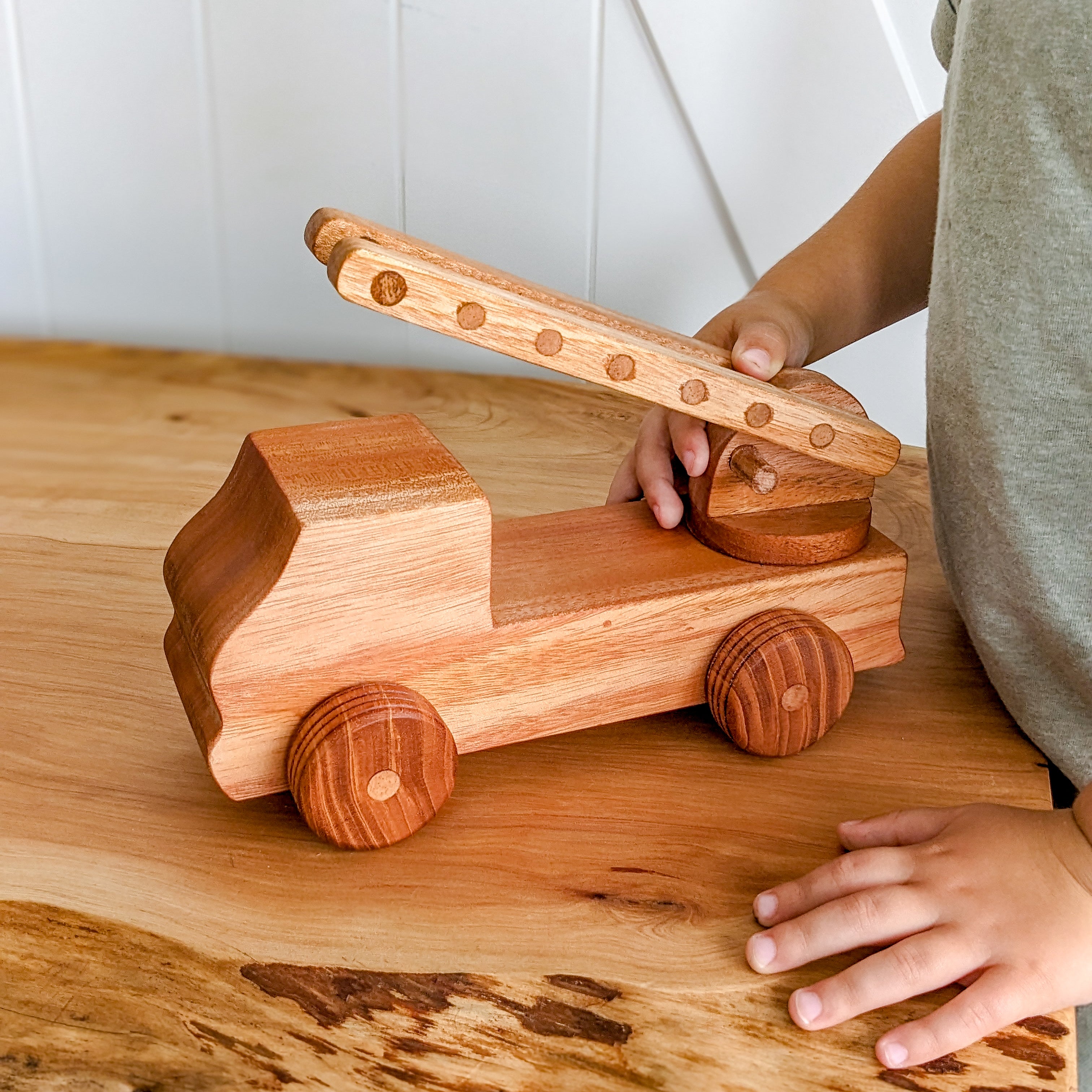 Natural Wooden Fire Truck – Fairplay