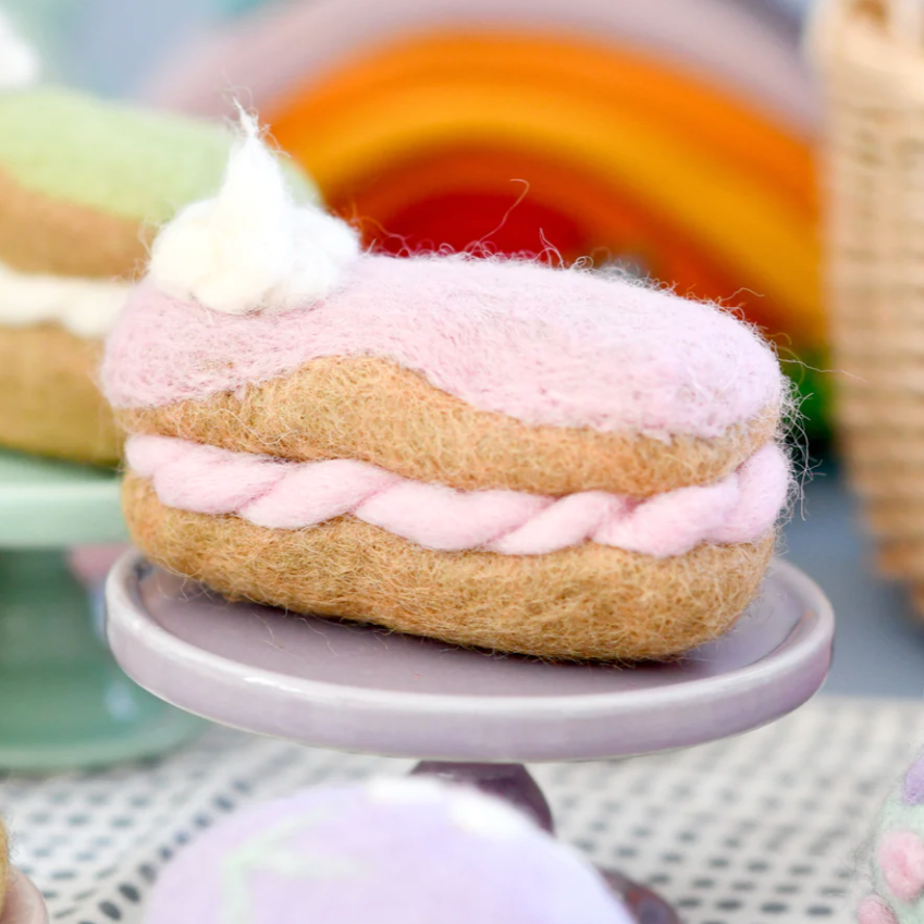 Tara Treasures | Felt Food - Strawberry Cream Eclair – Fairplay