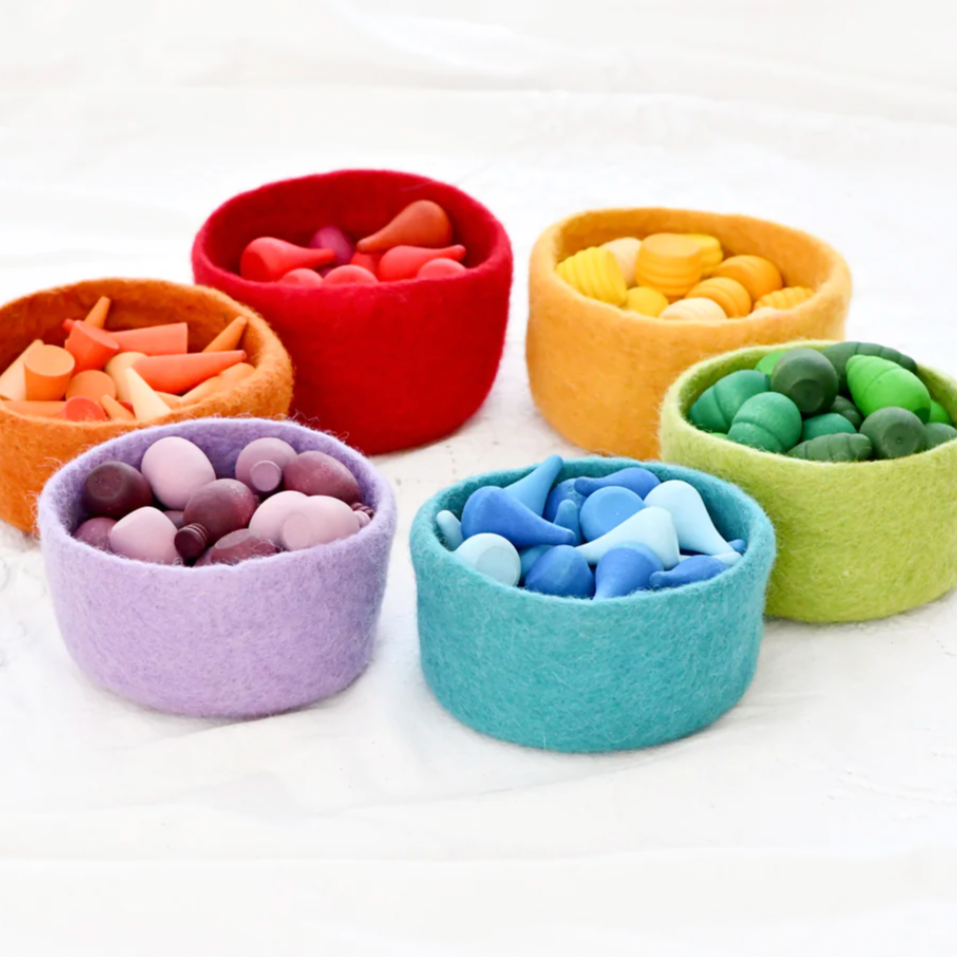 Rainbow Felt Sorting Bowls (Set of 6) – Fairplay